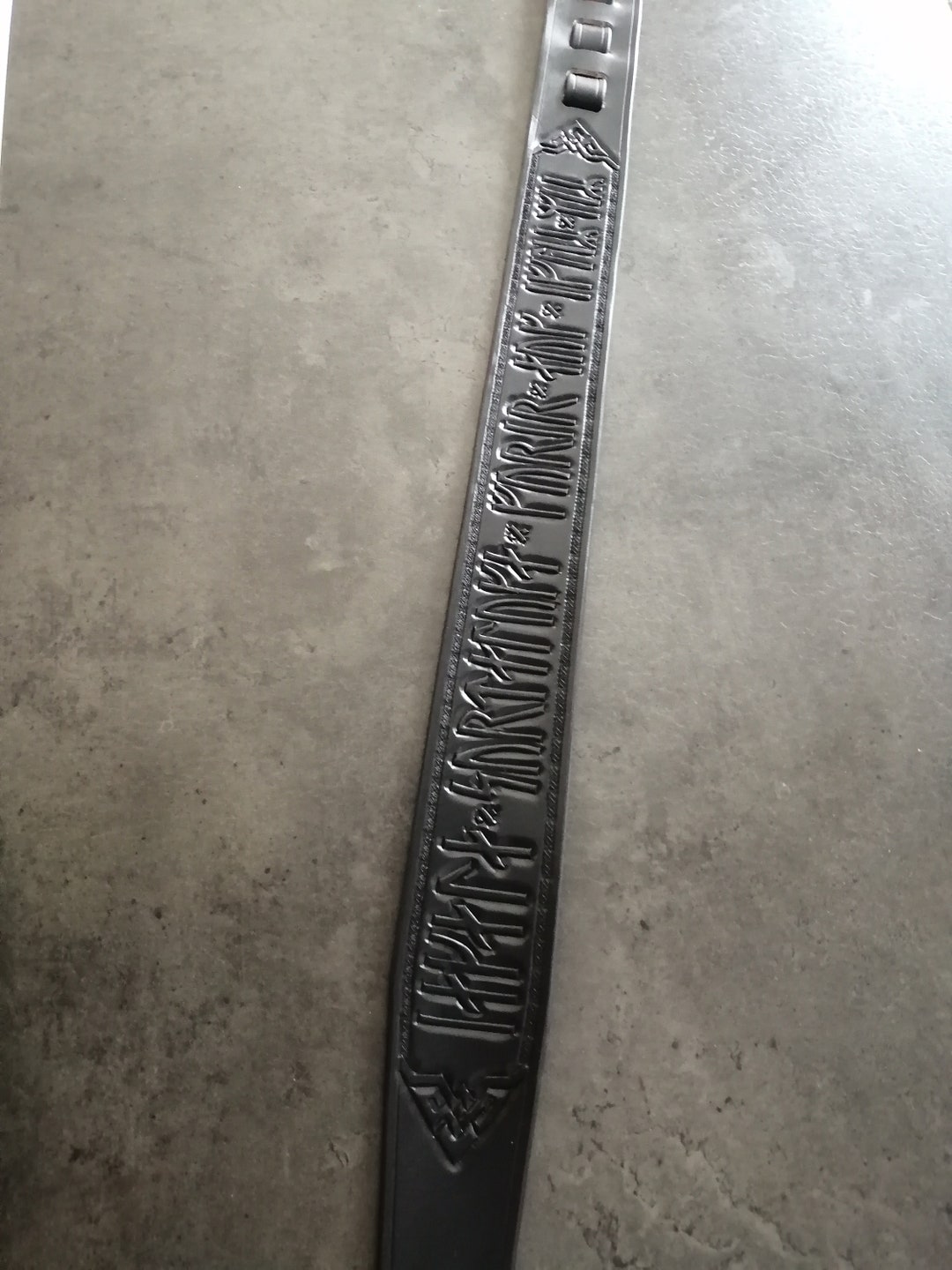 Hand Carved Leather Guitar Strap: Personalized Saying or Message - Etsy