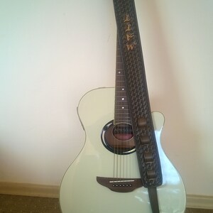 Hand Carved Leather Guitar Strap, Custom and Personalized Options ...