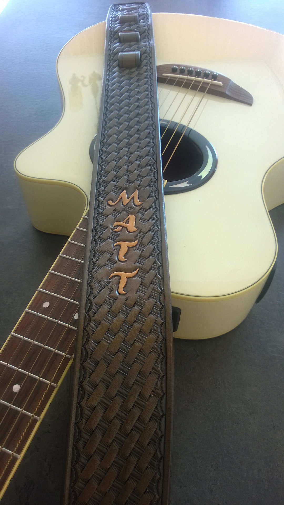 Hand Carved Leather Guitar Strap, Custom and Personalized Options ...