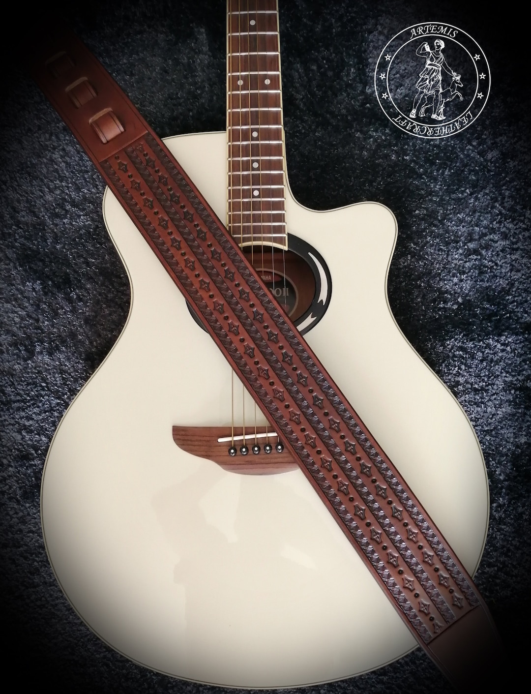 Hand Carved Leather Guitar Strap, Custom and Personalized Options With ...