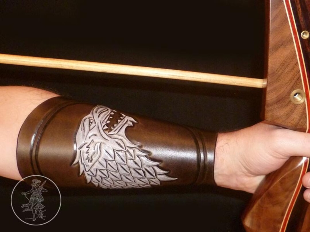 Hand Carved Leather Archery Bracer, Armguard, Game of Thrones,house ...