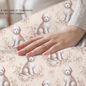Golden Doodle Dog Beige Toile Fabric (combed Cotton Prima) - Puppy ...