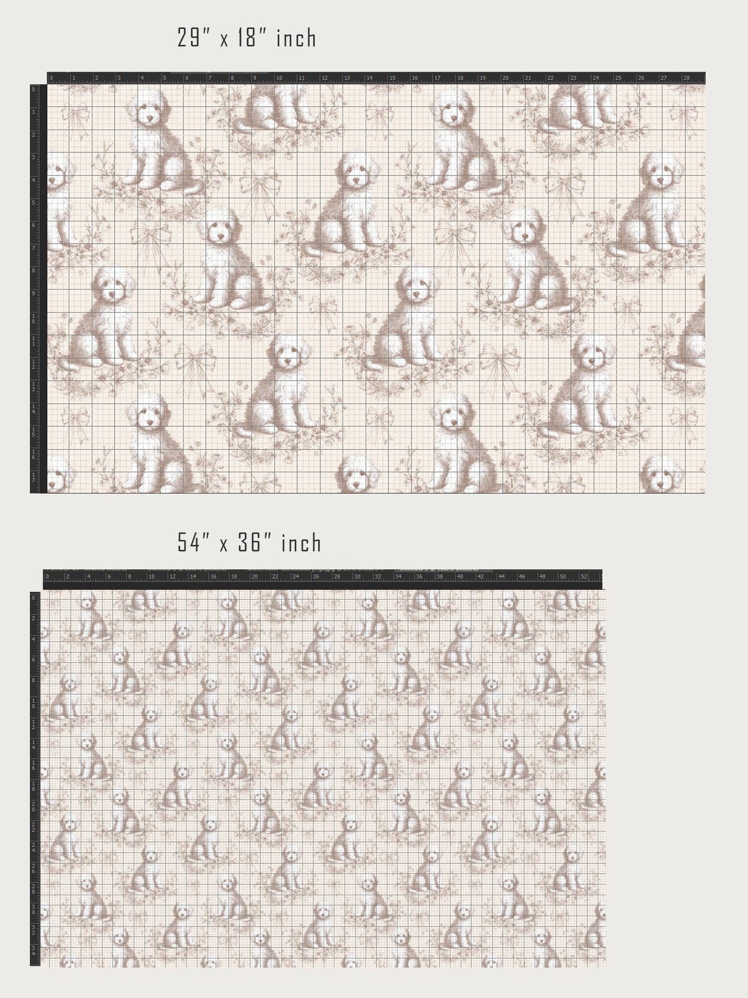 Golden Doodle Dog Beige Toile Fabric (combed Cotton Prima) - Puppy ...