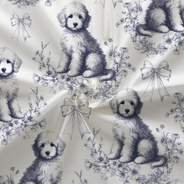 Blue Toile Fabric - Etsy