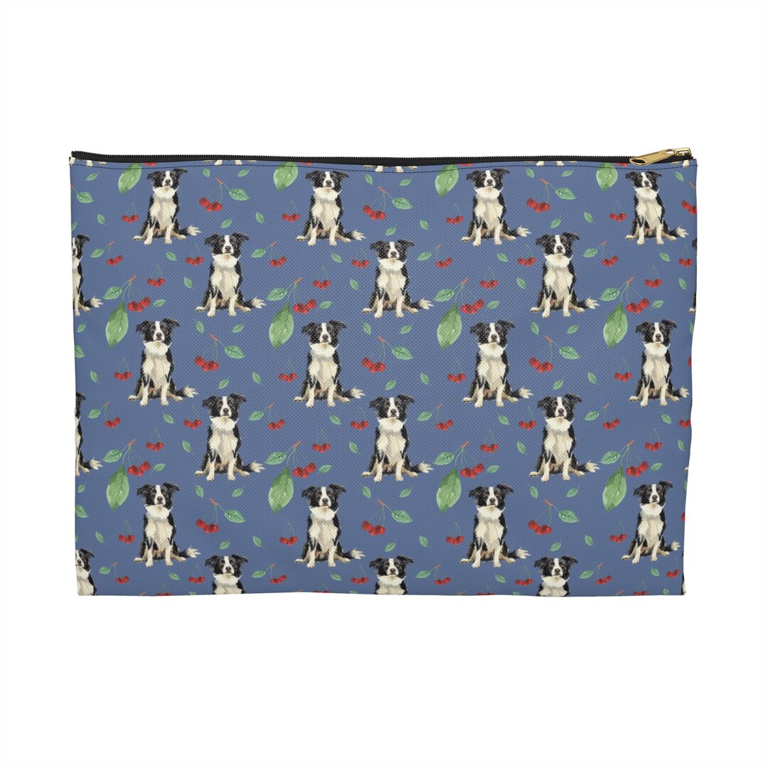 Border Collie Cherry Accessory Pouch - Floral Wallet, Summer Coin Purse ...