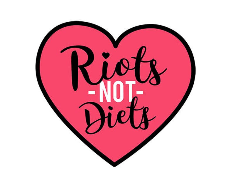 Feminist Sticker // Riots Not Diets Sticker // Body Positive - Etsy