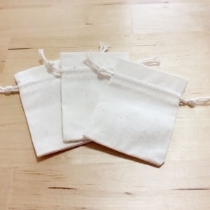 Tiny Small Plain Muslin Bag 2.5" X 3.5", Hand Stamped Muslin Bags ...