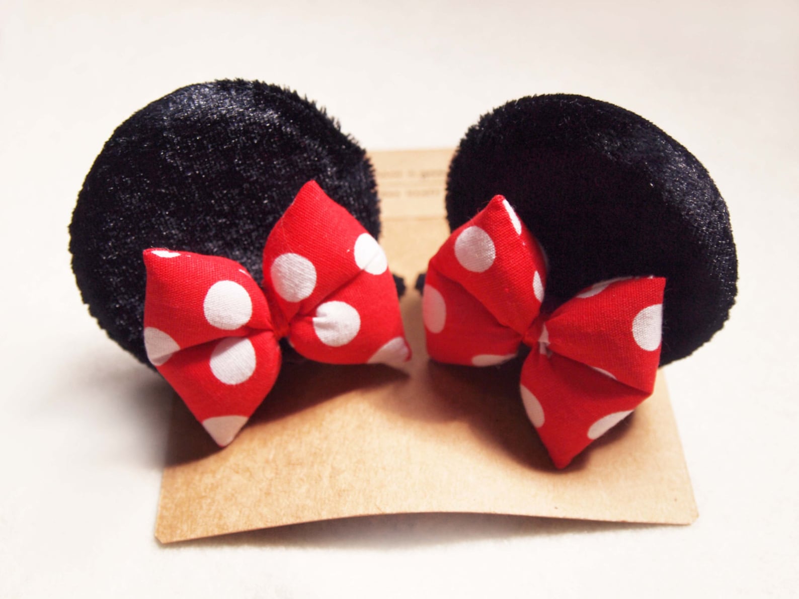 Mickey Mouse Ear Hair Clip With Bow Minnie Mouse Ear Hair - Etsy