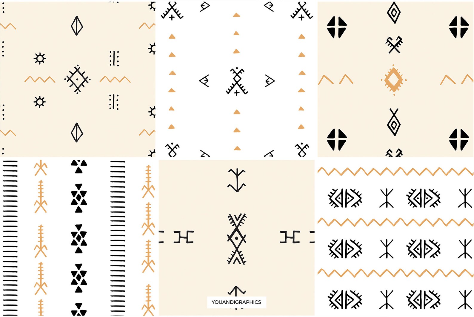 Moroccan Berber Backgrounds Digital Pattern Hand-drawn | Etsy