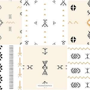 Moroccan Berber Backgrounds, Digital Pattern, Hand-drawn, Digital ...