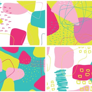 Digital Paper, Printable Paper, Abstract Shapes, Colorful Pattern ...