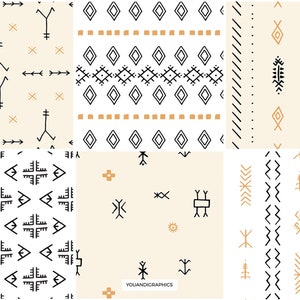 Moroccan Berber Backgrounds, Digital Pattern, Hand-drawn, Digital ...