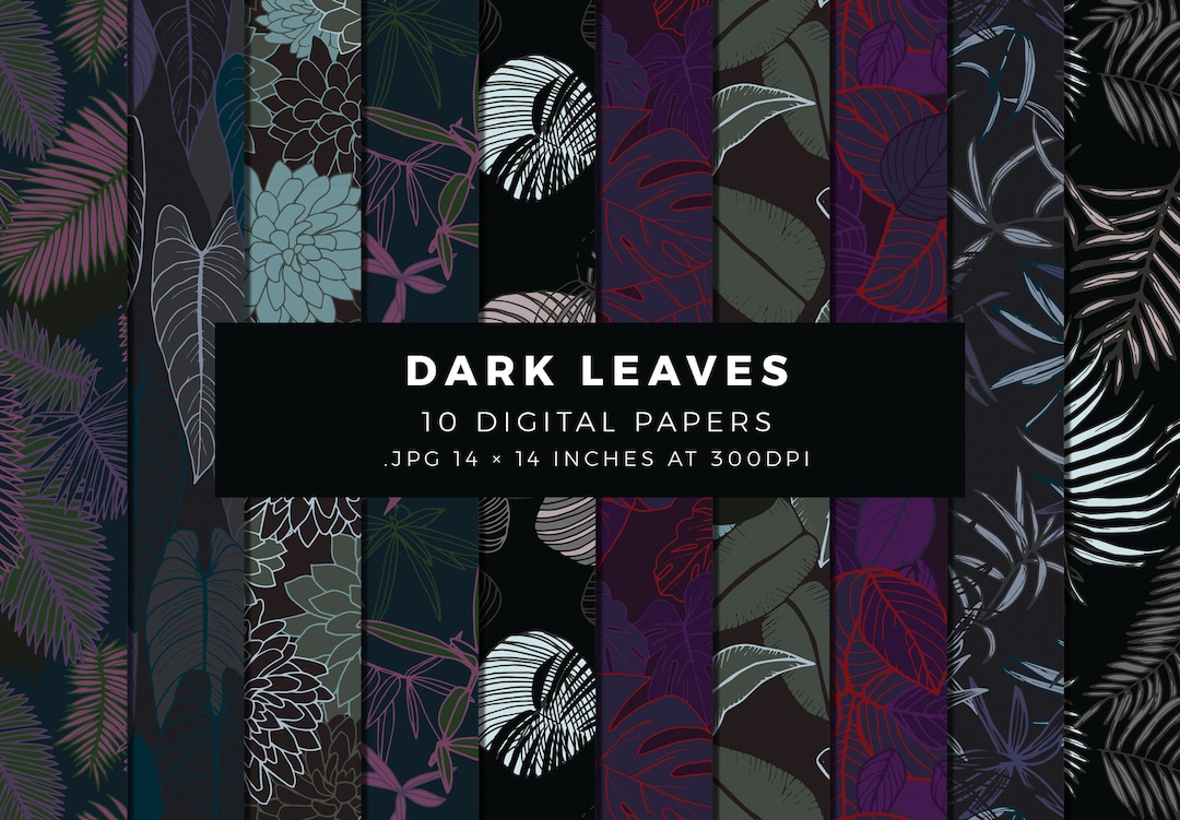 Digital Paper, Printable Paper, Leaves, Handdrawn Wedding Patterns ...