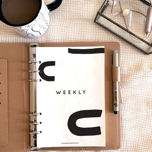 Single Printable Planner Dashboard WEEKLY Divider With Abstract Shapes ...