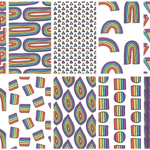 Rainbow Pattern Backgrounds, Rainbow Colors, Digital Paper, Printable ...
