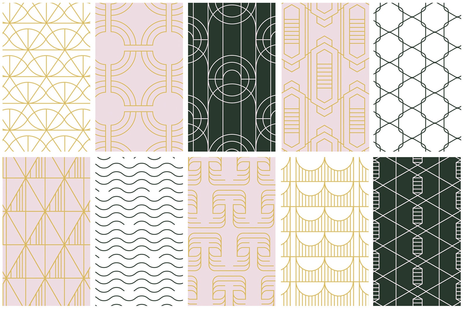 Simple Monoline Patterns Backgrounds Digital Papers | Etsy