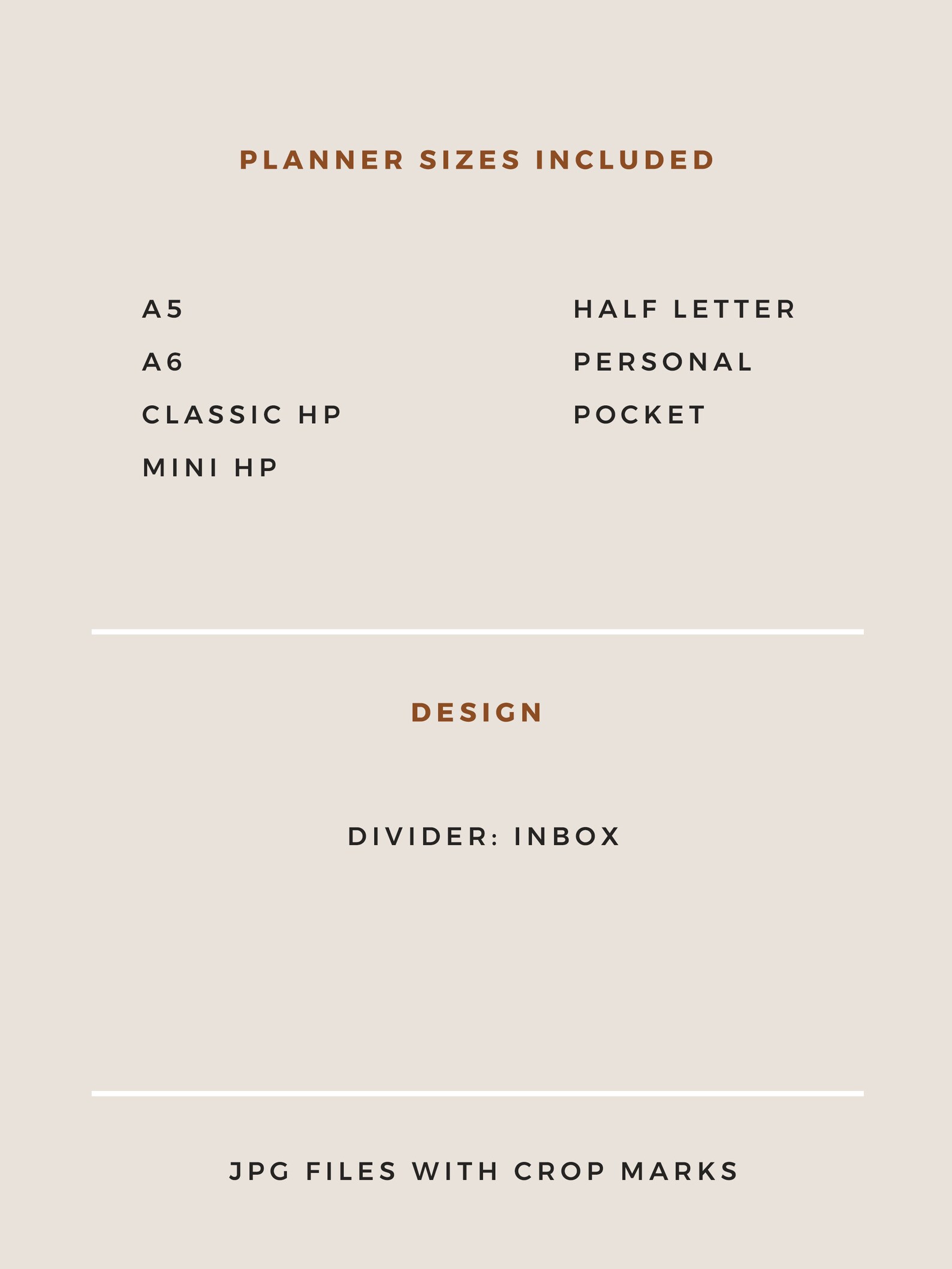 Single Printable Planner Dashboard INBOX Divider With Hand Drawn Floral ...
