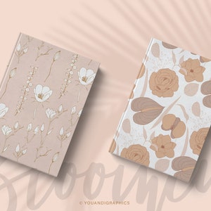 Floral Digital Paper, Hand-drawn Flower Backgrounds (digital Download ...