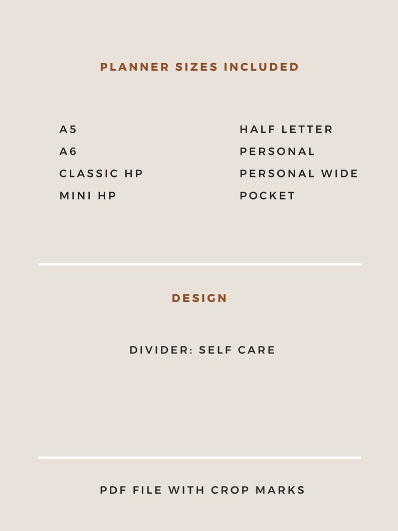 Self Care Planner Dashboard, Abstract Shapes Divider (PDF Printable) - Etsy