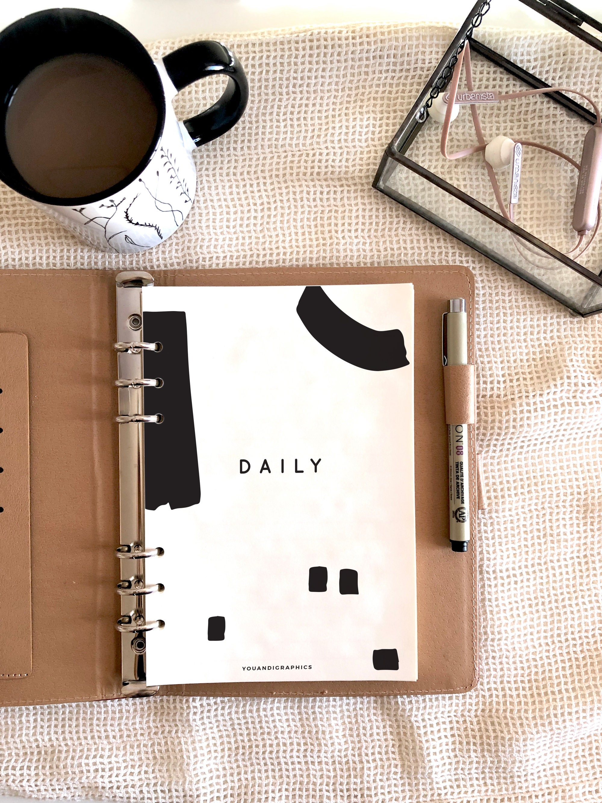 Single Printable Planner Dashboard DAILY Divider With Abstract Shapes ...