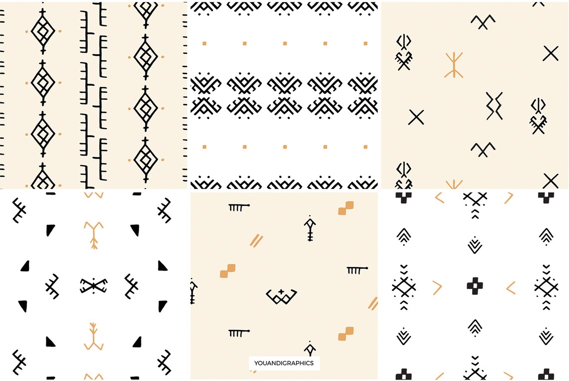 Moroccan Berber Backgrounds Digital Pattern Hand-drawn | Etsy