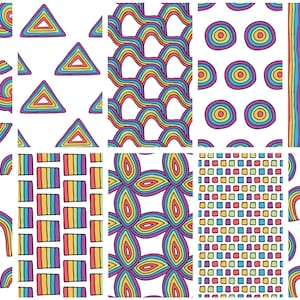 Rainbow Pattern Backgrounds, Rainbow Colors, Digital Paper, Printable ...