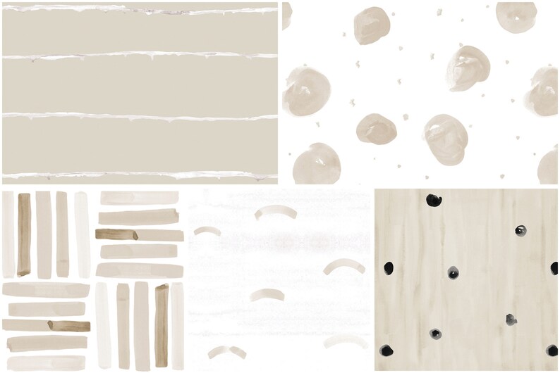 Earthy Boho Watercolor Paper, Printable Scrapbook Paper (digital ...