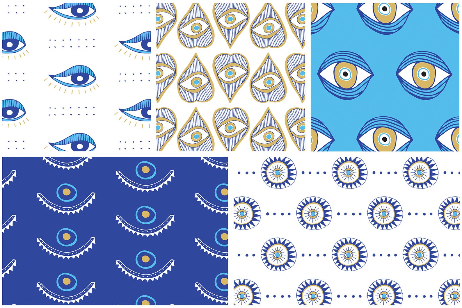 Evil Eye Backgrounds Eyes Pattern Hand-drawn Digital Paper - Etsy