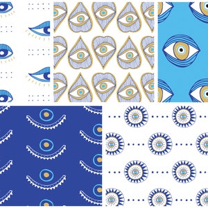 Evil Eye Backgrounds, Eyes Pattern, Hand-drawn, Digital Paper ...
