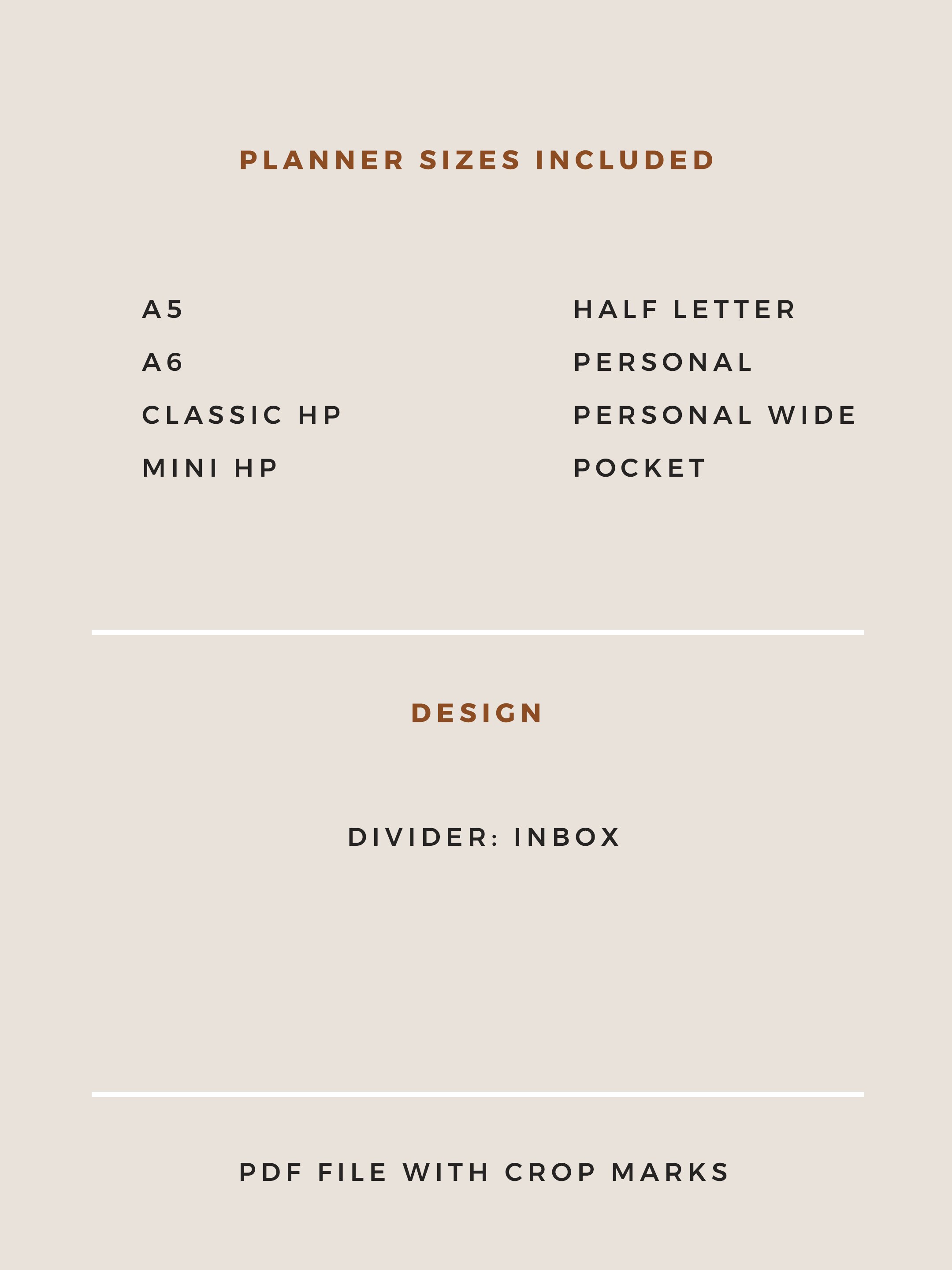 Single Printable Planner Dashboard INBOX Divider With Abstract Shapes ...
