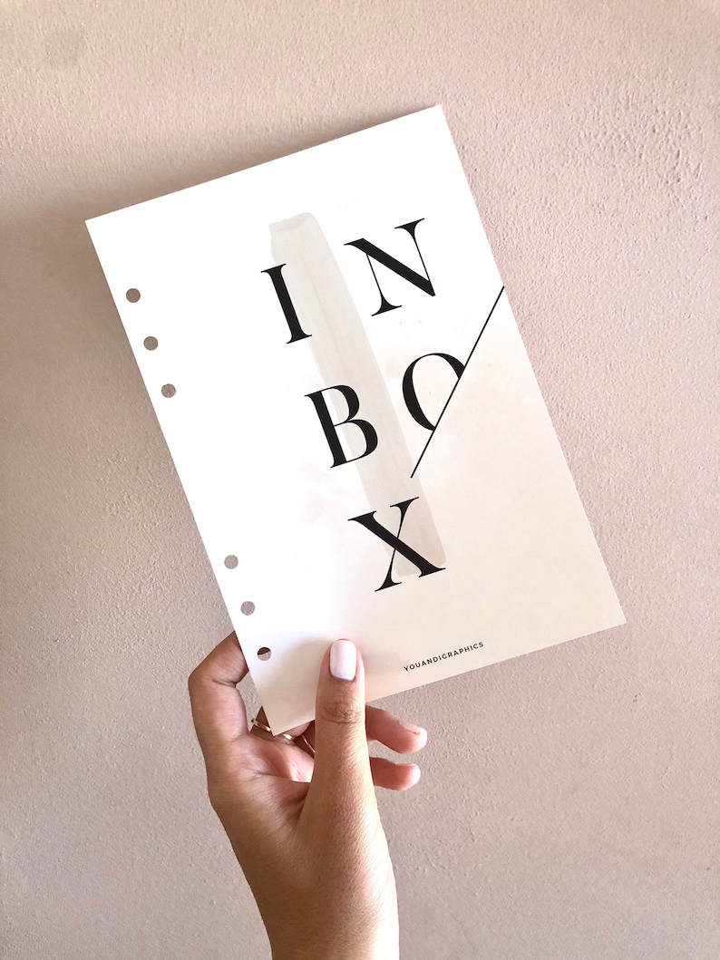 Single Printable Planner Dashboard INBOX Divider. Ideal as | Etsy