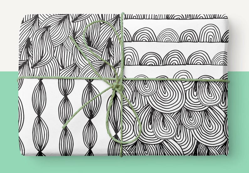 Abstract Digital Paper Clipart Scrapbook Paper Handdrawn - Etsy