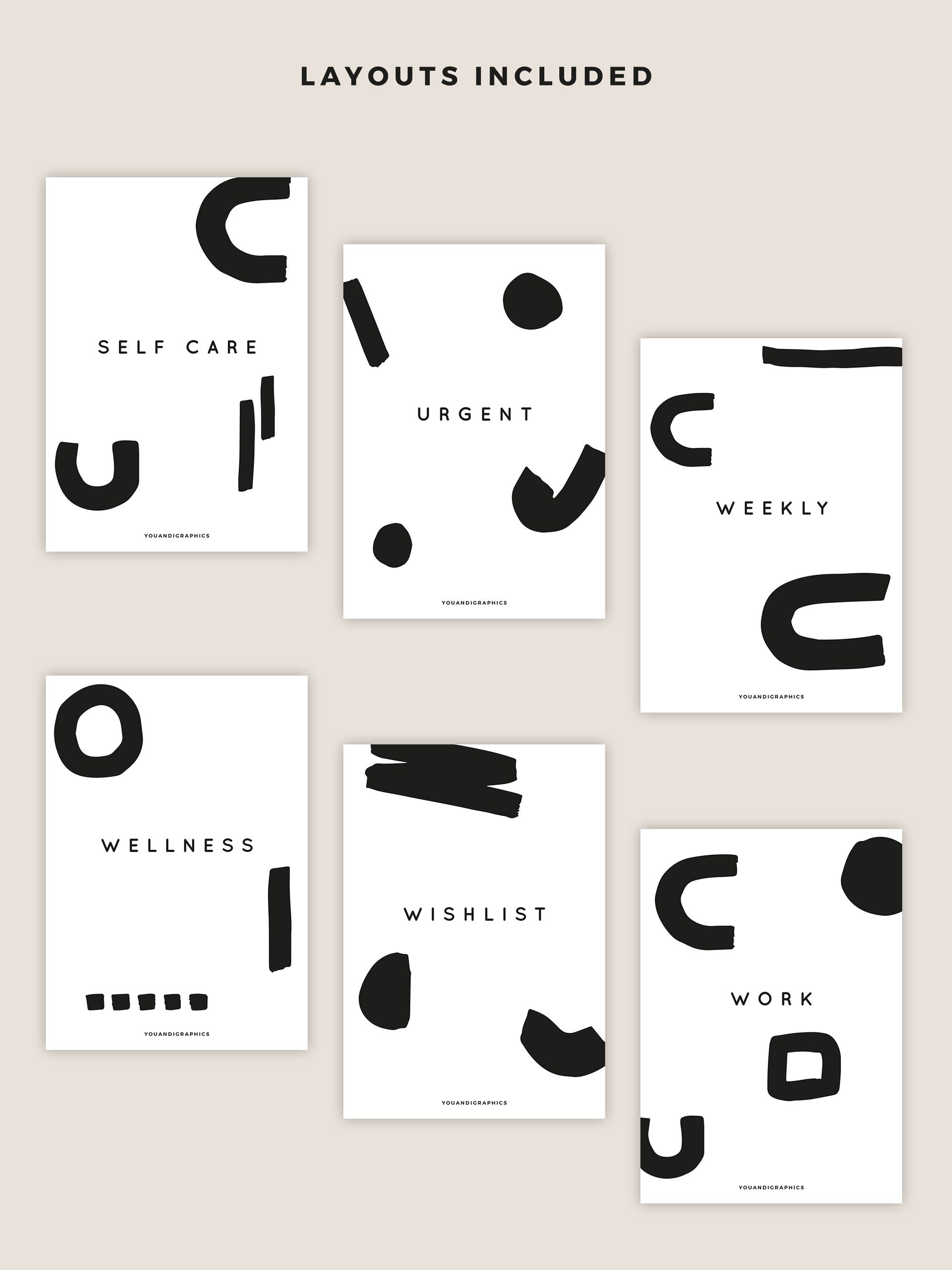 Bold Shapes Printable Planner Dividers, Modern Planner Inserts (digital ...