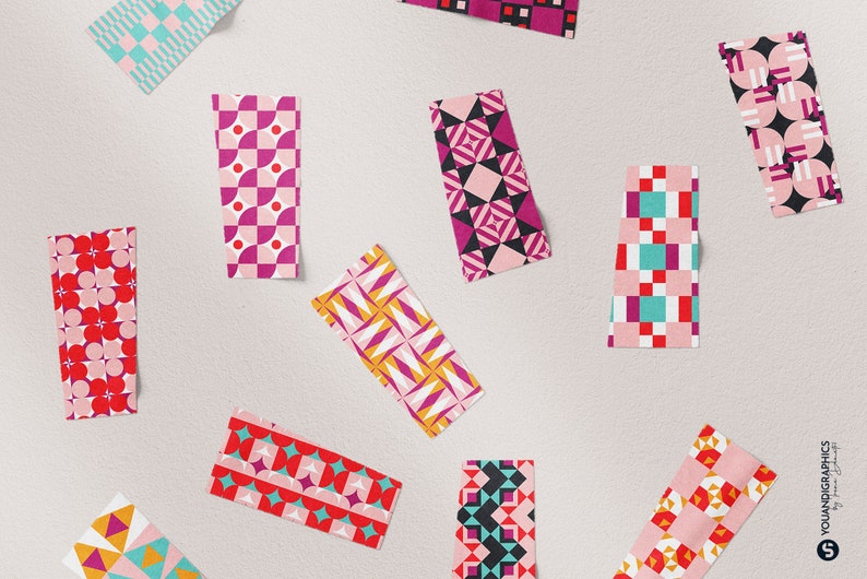 Geometric Backgrounds, Bold Fun Colorful Digital Papers, Printable ...