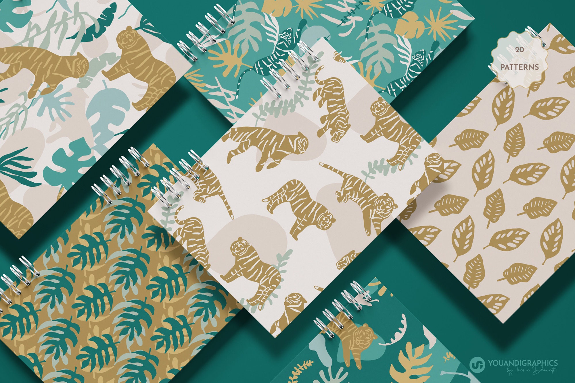 Tropical Tiger Jungle Theme Printable Papers Digital - Etsy