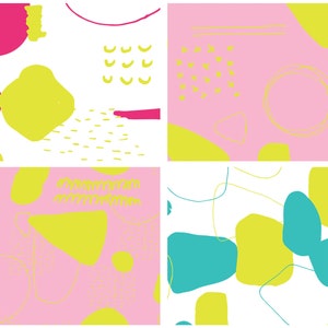 Digital Paper, Printable Paper, Abstract Shapes, Colorful Pattern ...