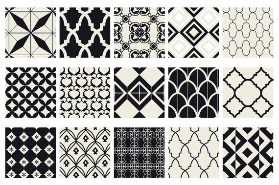 Black and White Moroccan Paper Moroccan Craft Digital Ethnic Patterns ...