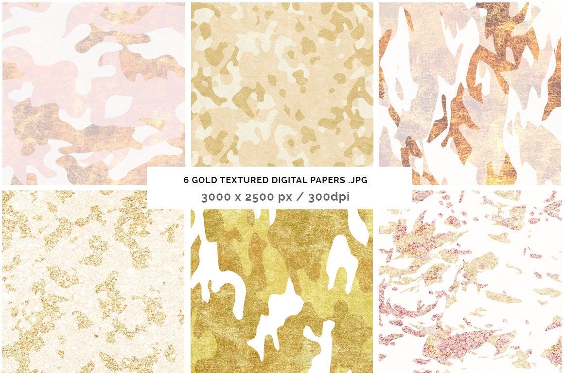 Camouflage Backgrounds, Camo Pattern, Gold Clipart, Digital Paper ...