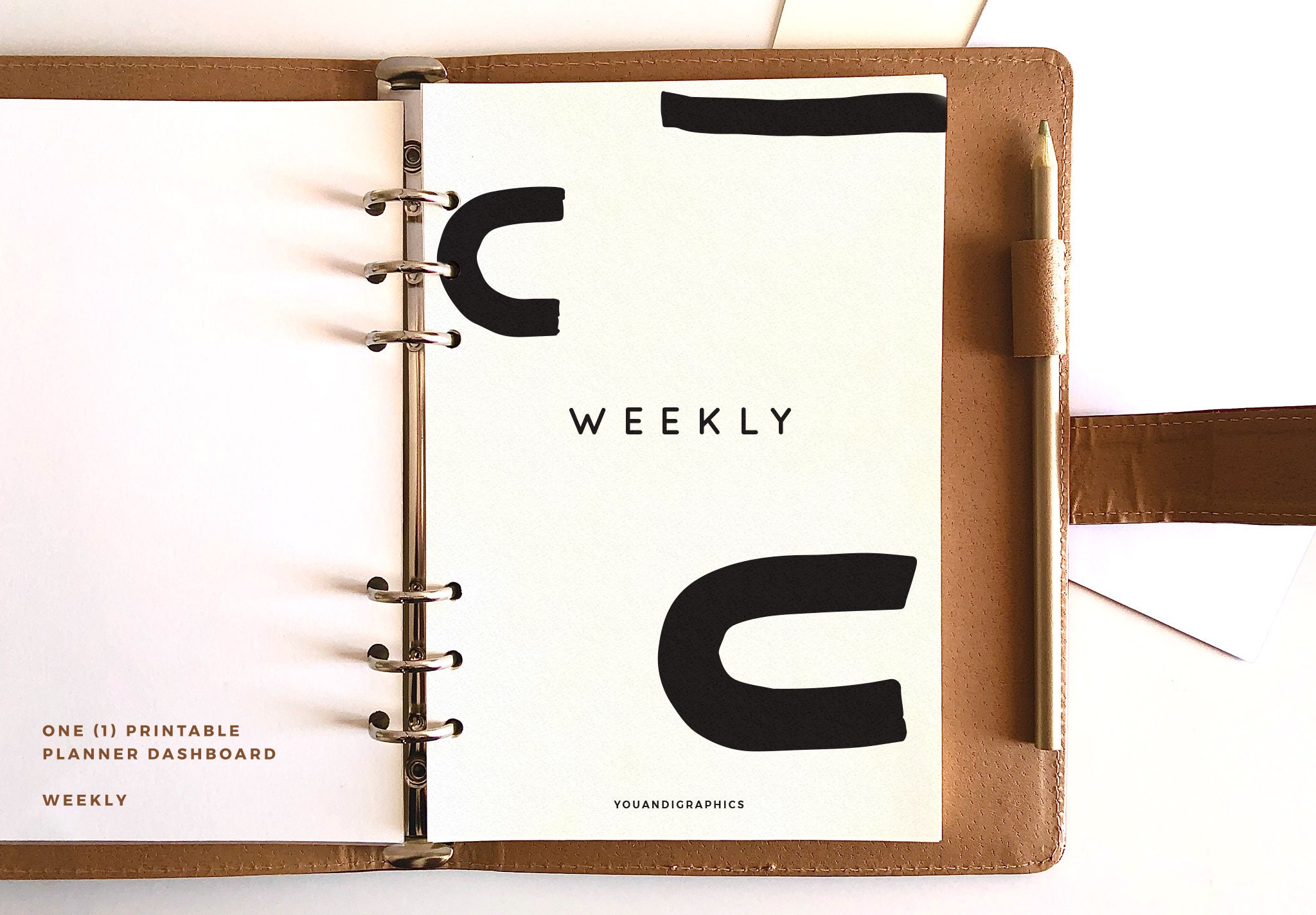 Single Printable Planner Dashboard WEEKLY Divider With Abstract Shapes ...