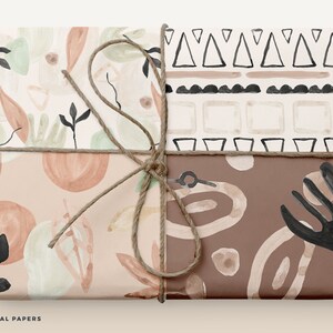 Earthy Abstract Watercolor Paper Set, Printable Backgrounds (digital ...