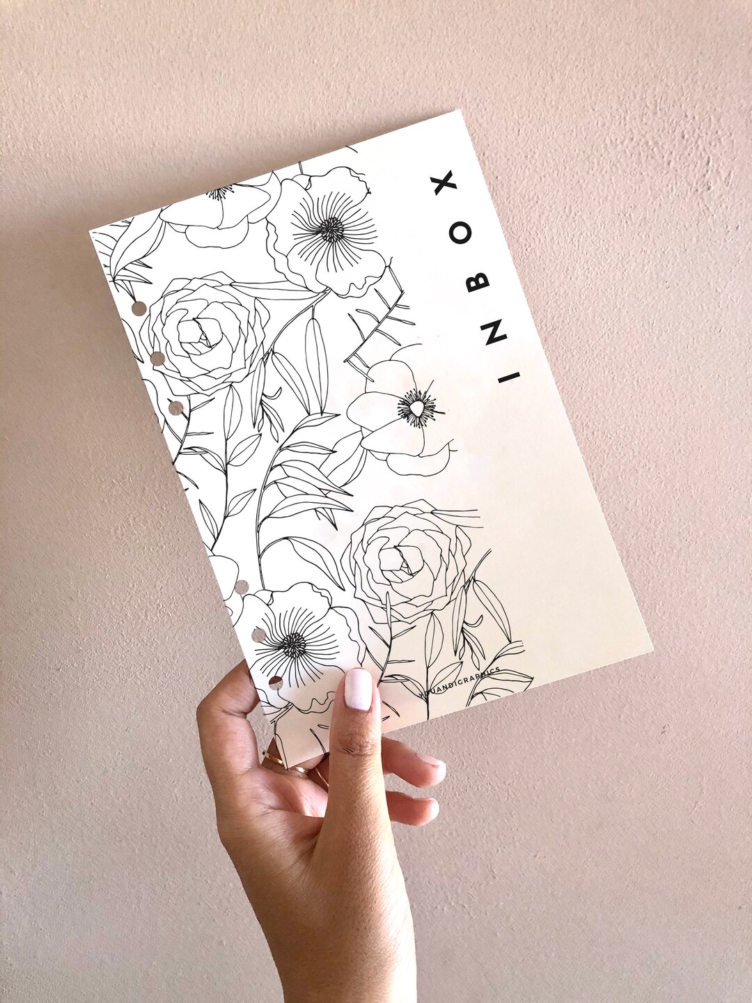 Single Printable Planner Dashboard INBOX Divider With Hand Drawn Floral ...