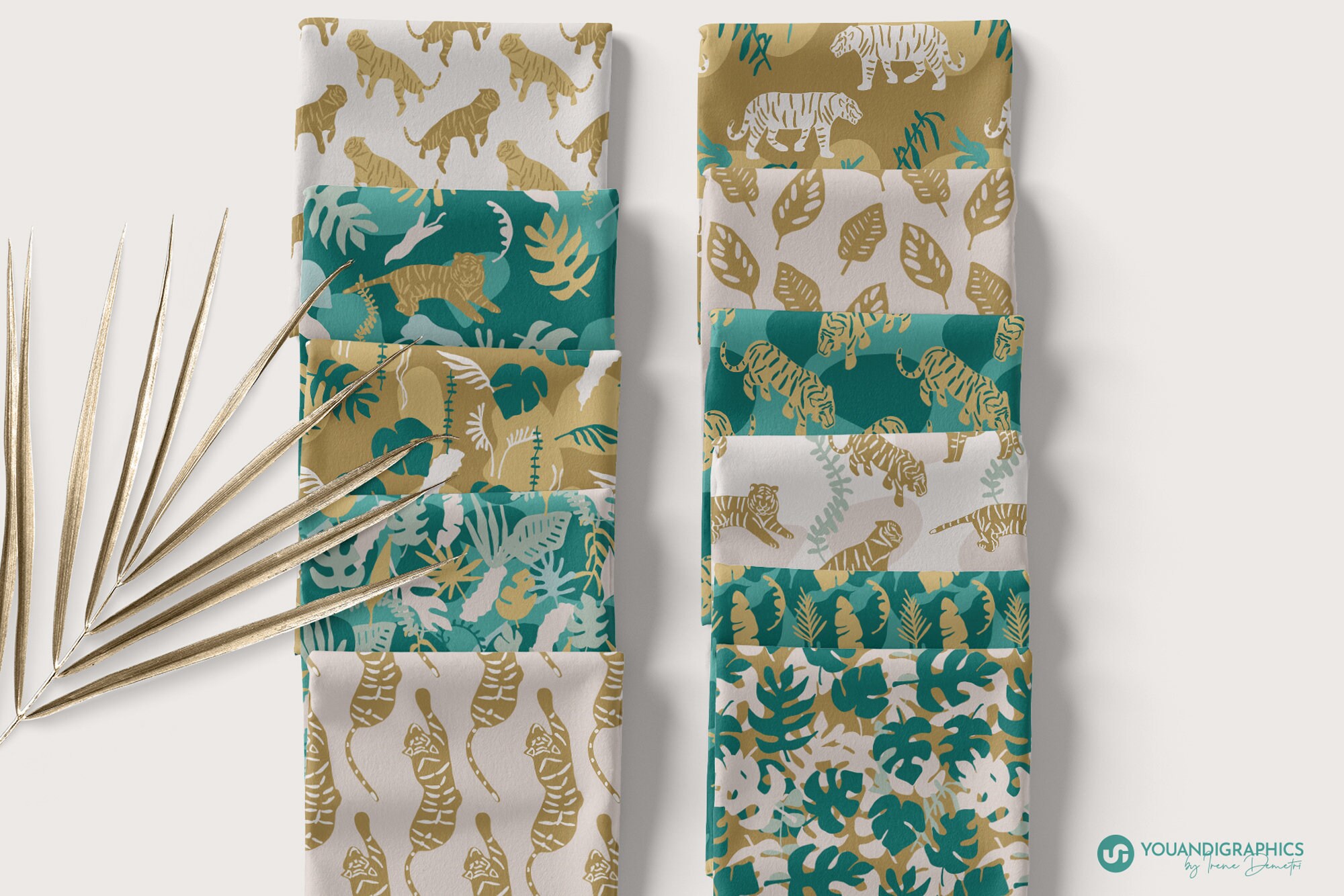Tropical Tiger Jungle Theme Printable Papers Digital | Etsy