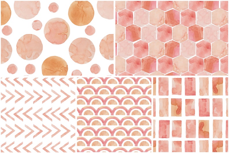 Watercolor Sunset Digital Papers Planner Printables - Etsy