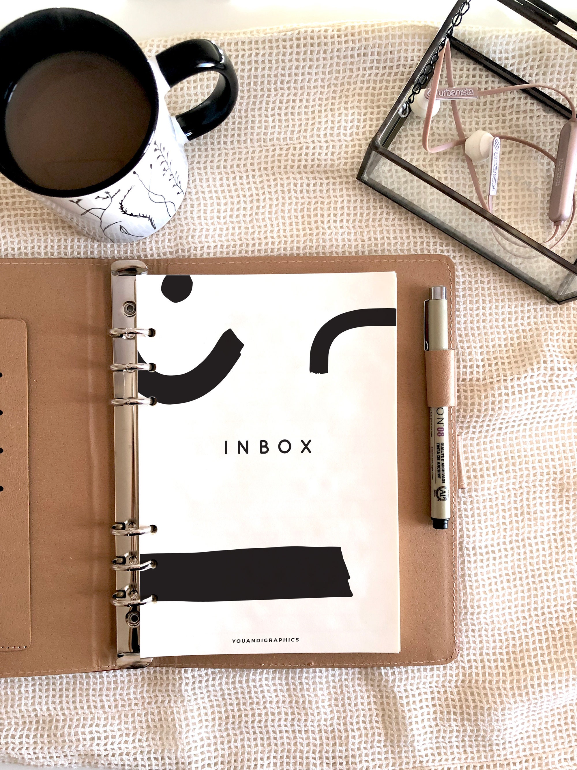 Single Printable Planner Dashboard INBOX Divider With Abstract Shapes ...