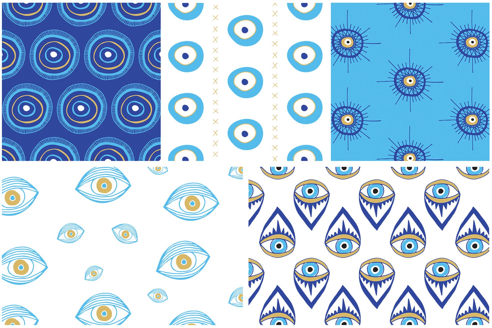Evil Eye Backgrounds Eyes Pattern Hand-drawn Digital Paper - Etsy