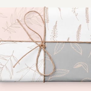 Digital Paper, Printable Paper, Leaves, Handdrawn Wedding Patterns ...