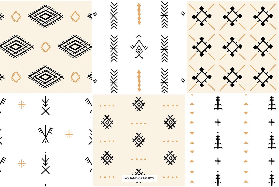 Moroccan Berber Backgrounds Digital Pattern Hand-drawn | Etsy