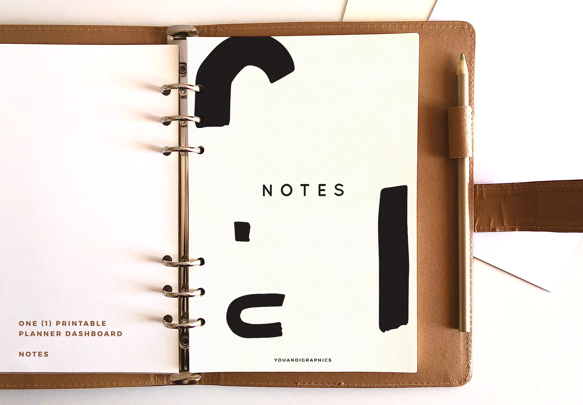 Single Printable Planner Dashboard NOTES Divider With Abstract - Etsy