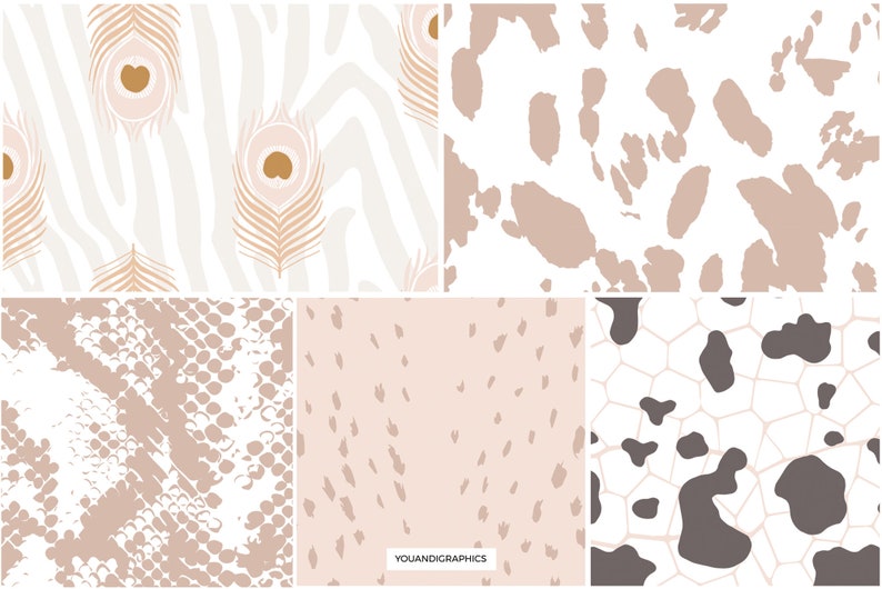 Animal Print Digital Paper Set, Safari Backgrounds (JPG) - Etsy