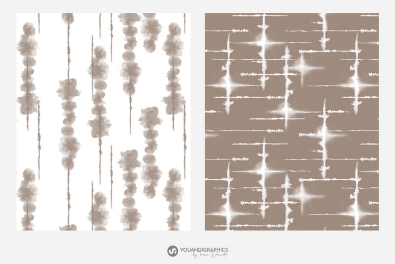 Shibori Tie-dye Digital Papers Earthy Neutral Tones Bohemian | Etsy